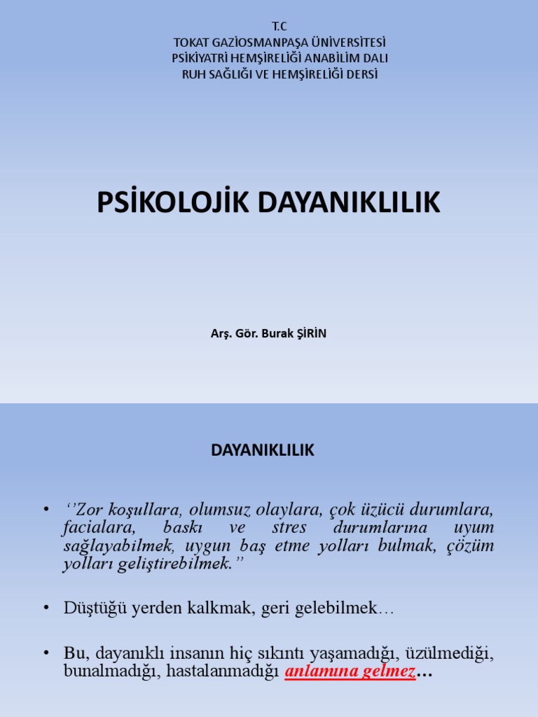 Psikolojik Sağlamlık Revize | PDF