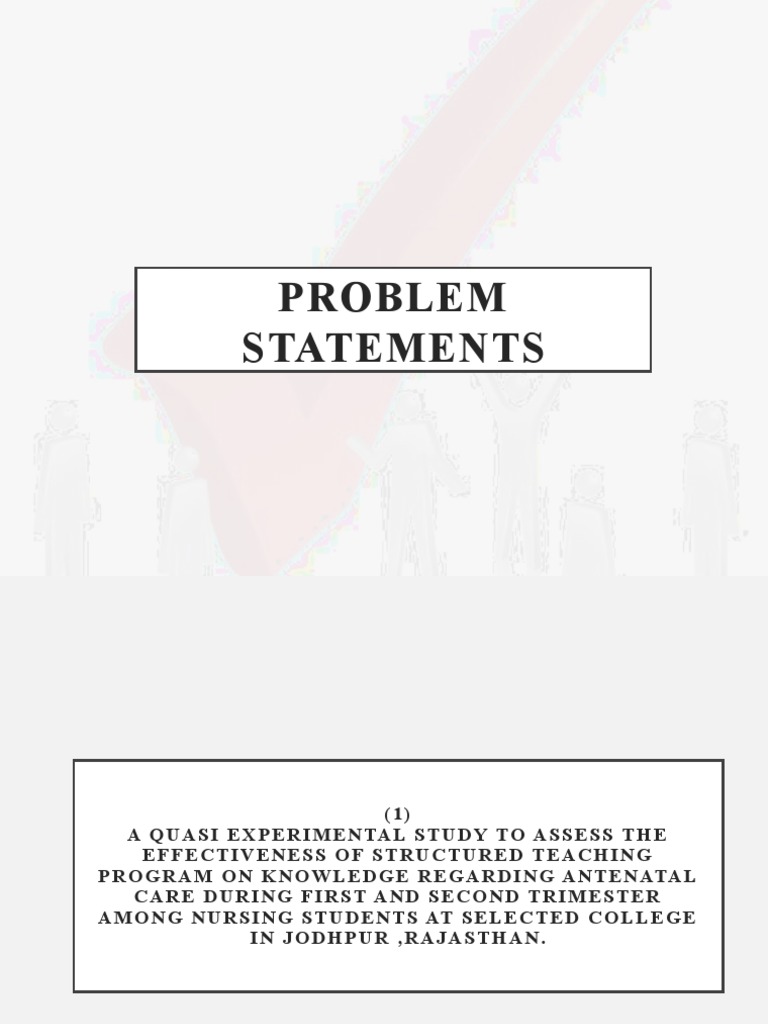 Problem Statements | PDF | Nursing | Ovary