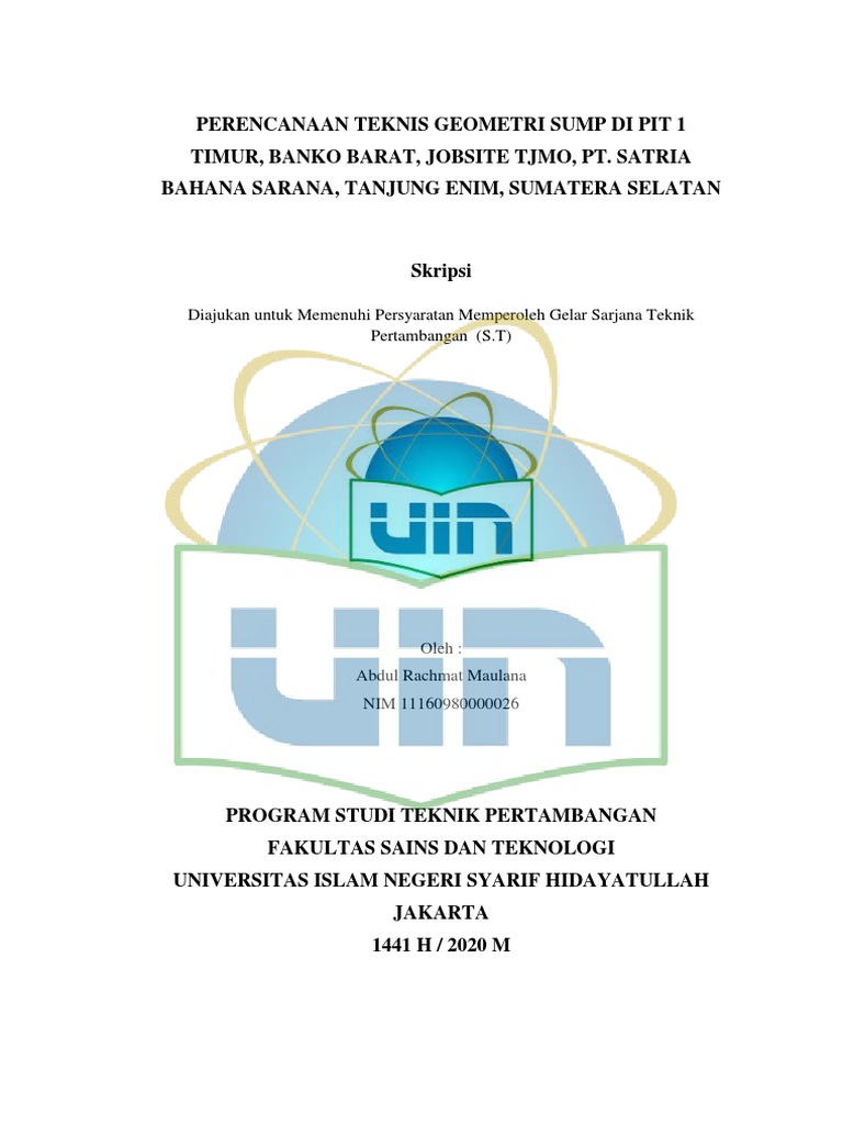 Perencanaan Geometri Sump Pit 1 Timur | PDF