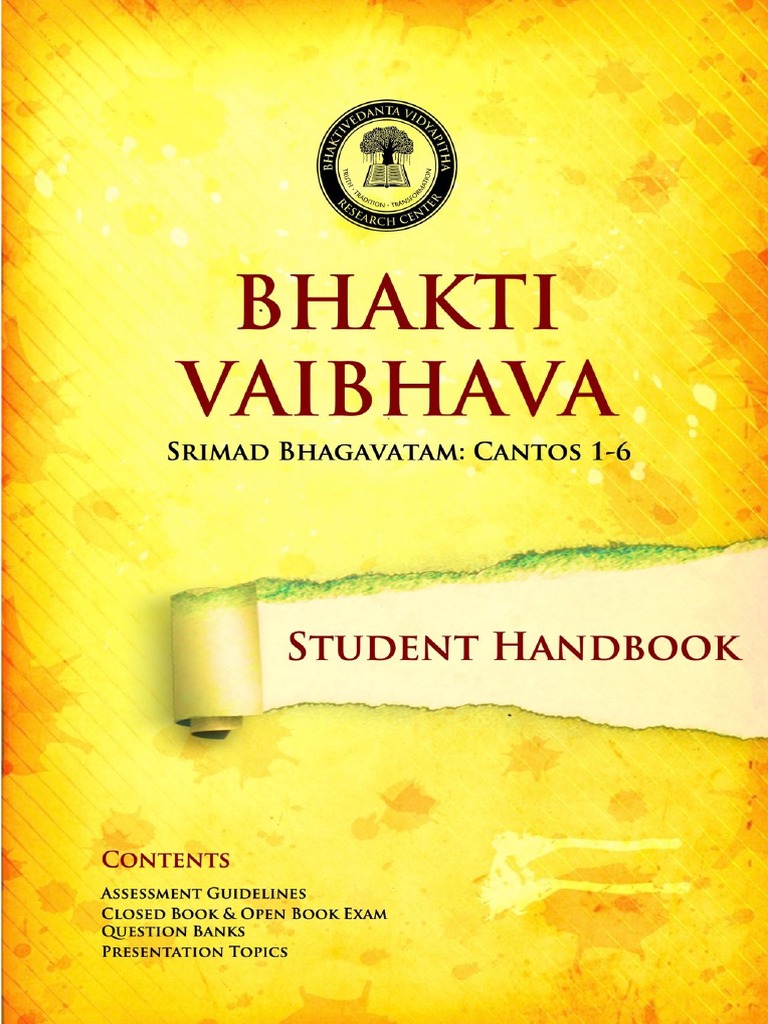 BVRC BHAKTI VAIBHAVA Student Handbook | PDF | Bhagavata Purana | Bhakti