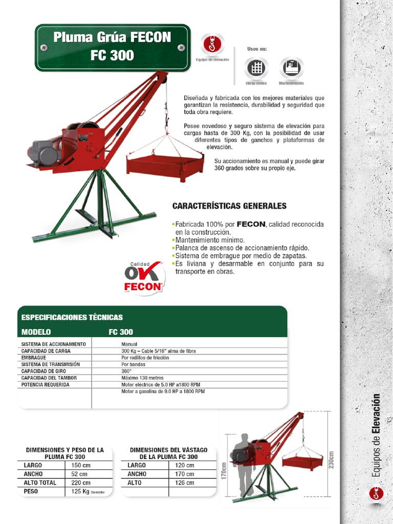 Pluma Grúa FECON FC 300 | PDF