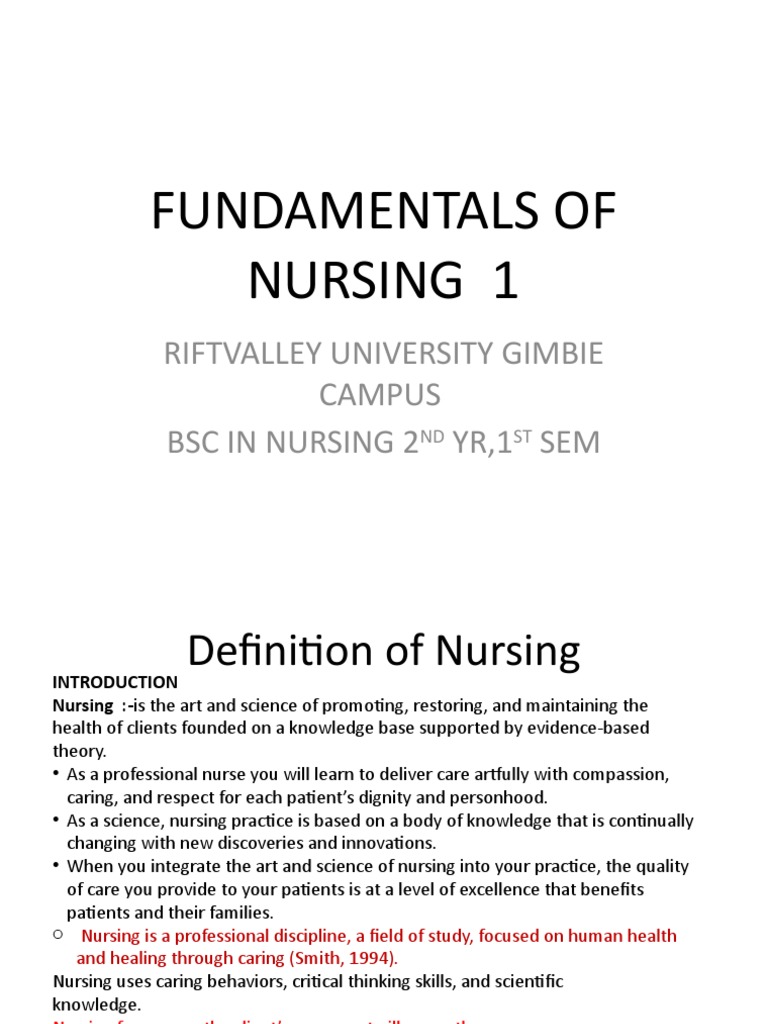 FOUNDATIONS Nursing 1 | PDF | Nursing | Health Care