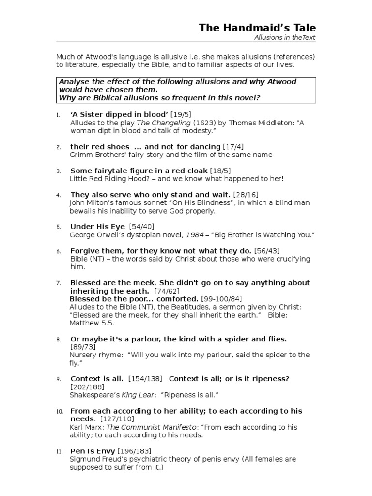 Biblical Allusions in The Handmaid's Tale | PDF | Lord's Prayer