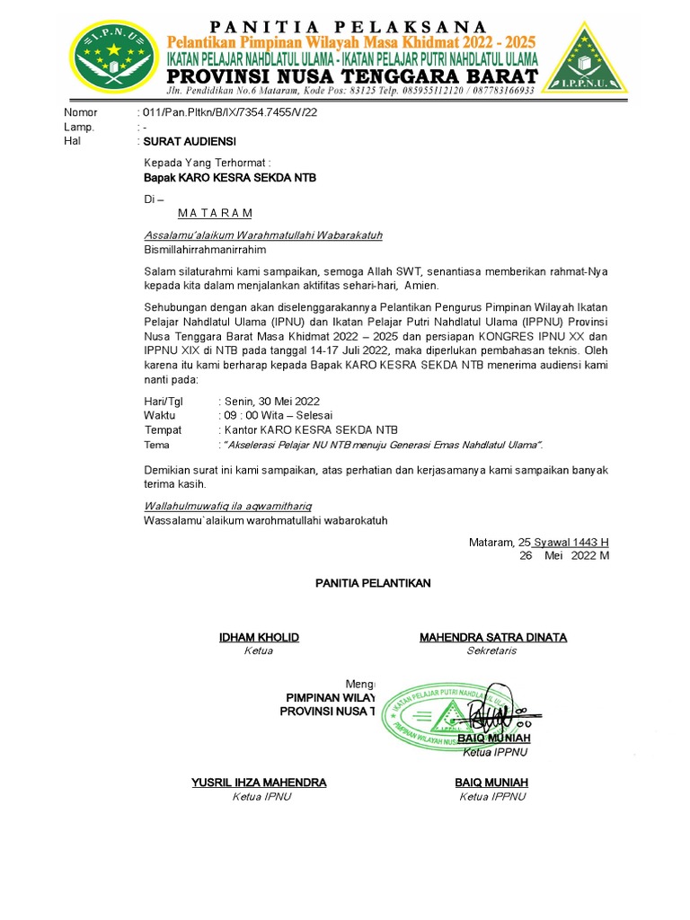 Draft Surat Audiensi | PDF