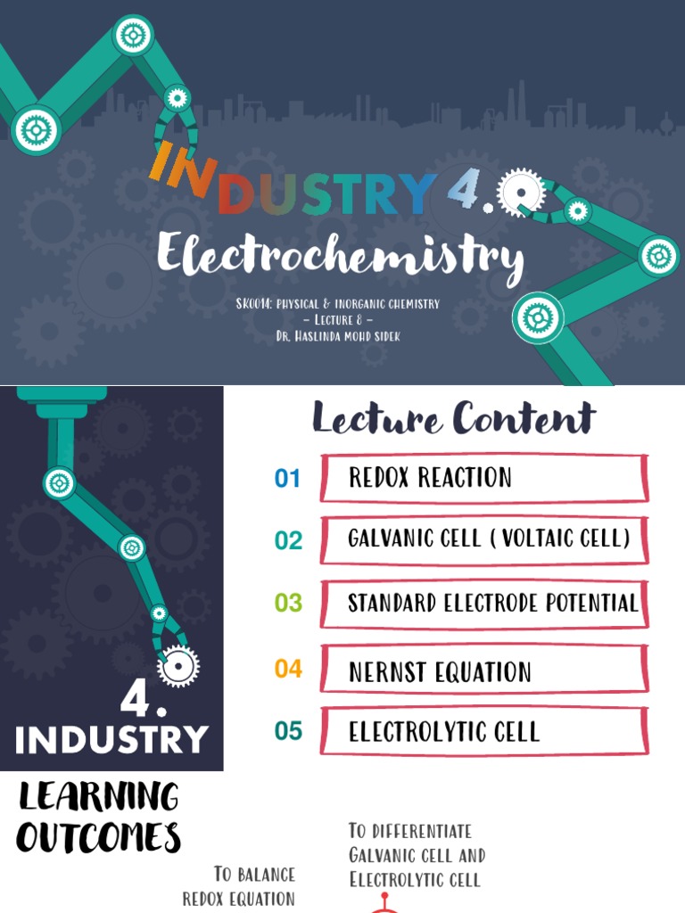 SK0014 - Lecture 8 - Electrochem | PDF | Redox | Electrochemistry