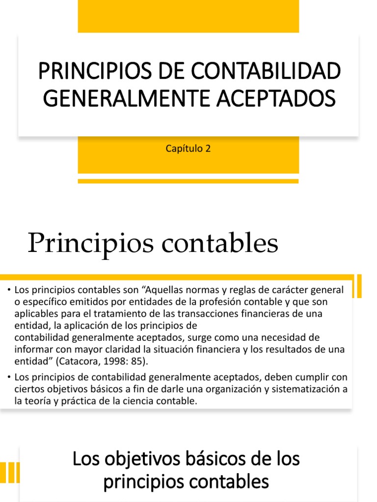 Cap. 2 - Principios de Contabilidad Generalmente Aceptados | PDF ...