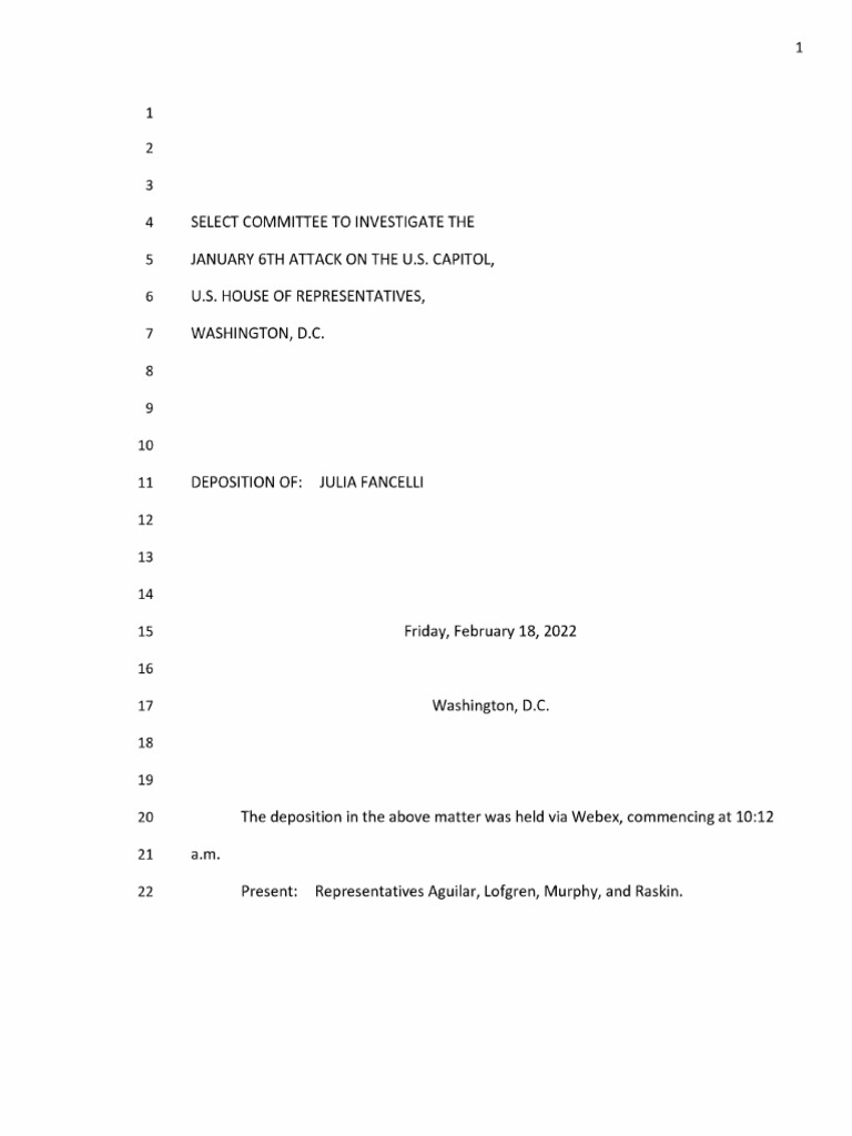 Julie Fancelli Jan 6 Cmte Transcript | PDF