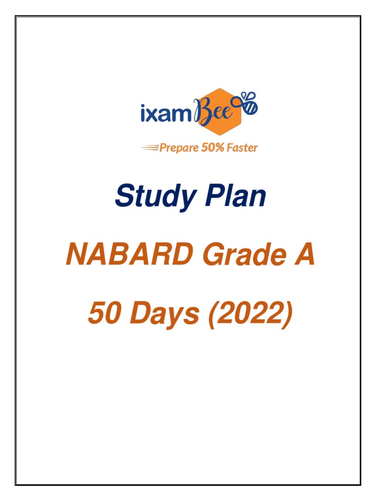 1657625899NABARD Grade A 50 Days Study Plan | PDF | Agriculture | Economies