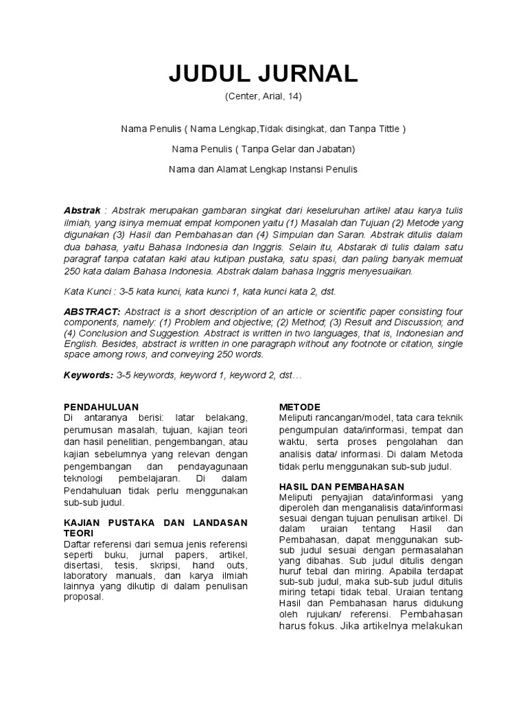 Template Artikel Jurnal S1 Ilkom | PDF