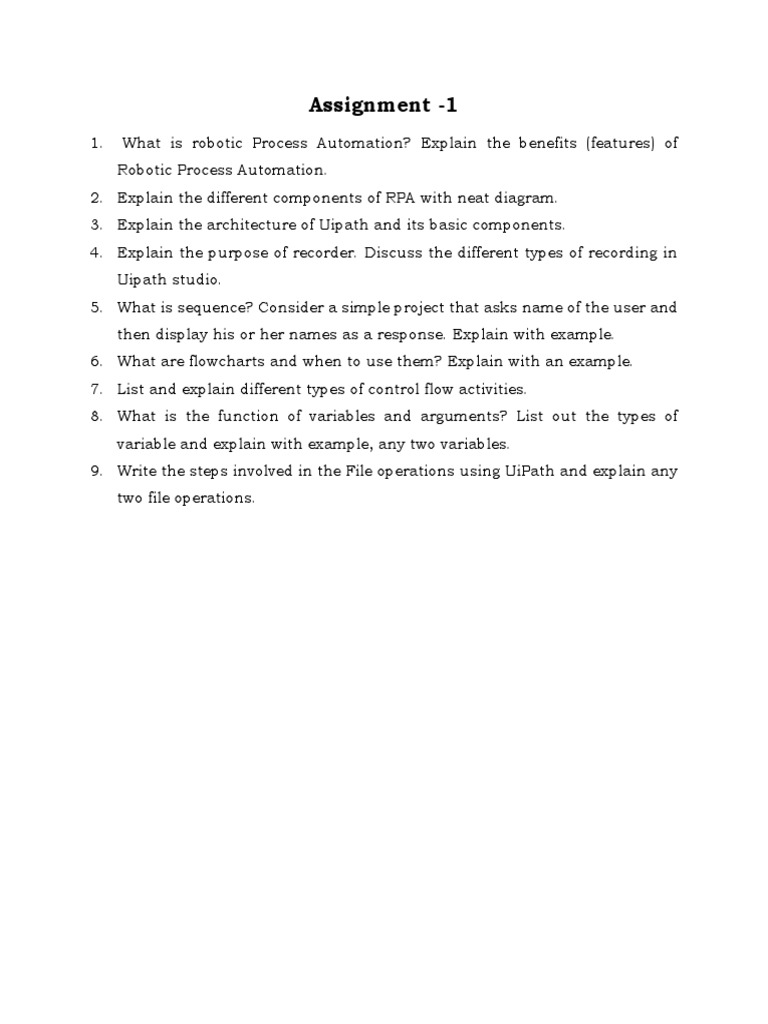 RPA Assignment 1 | PDF