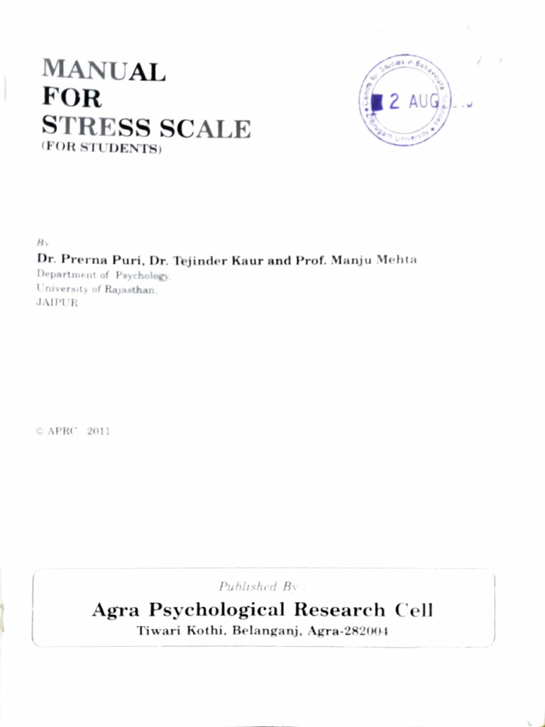 Stress Scale | PDF | Stress (Biology) | Factor Analysis