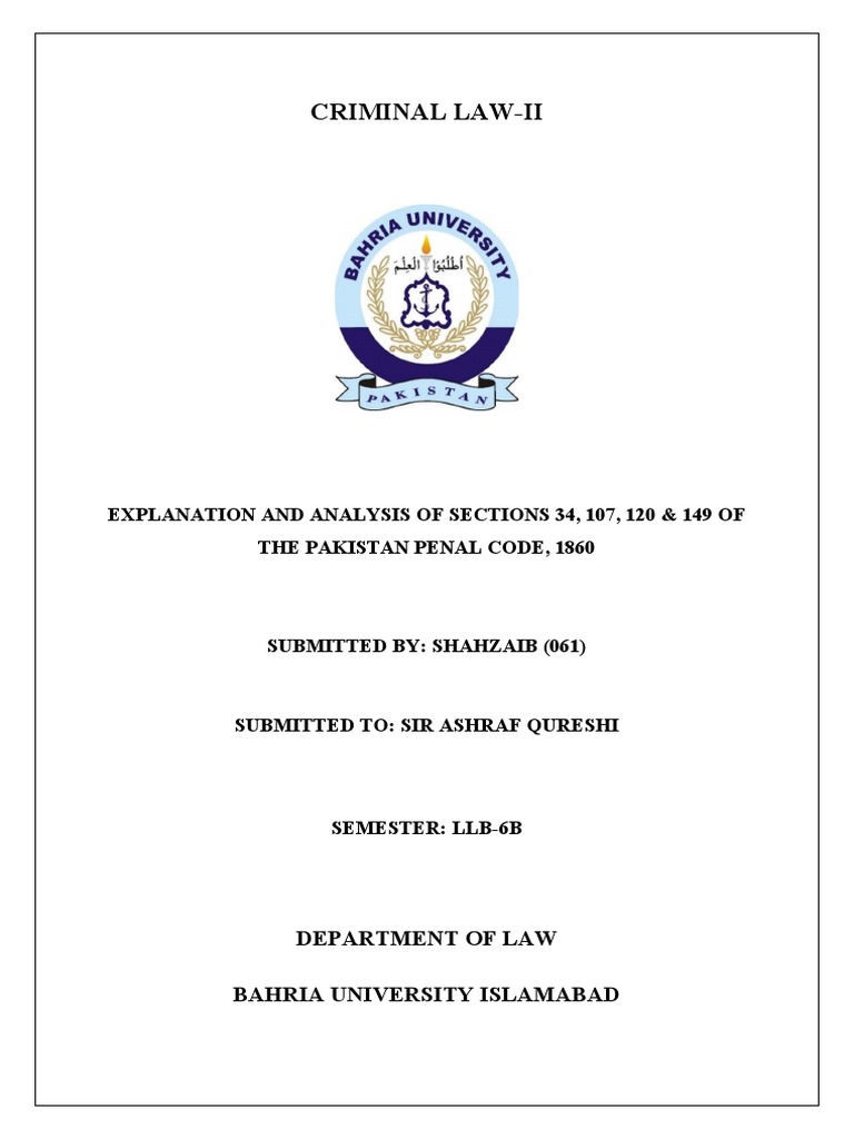 Criminal Law II Assignment - Edited | PDF | Aiding And Abetting ...