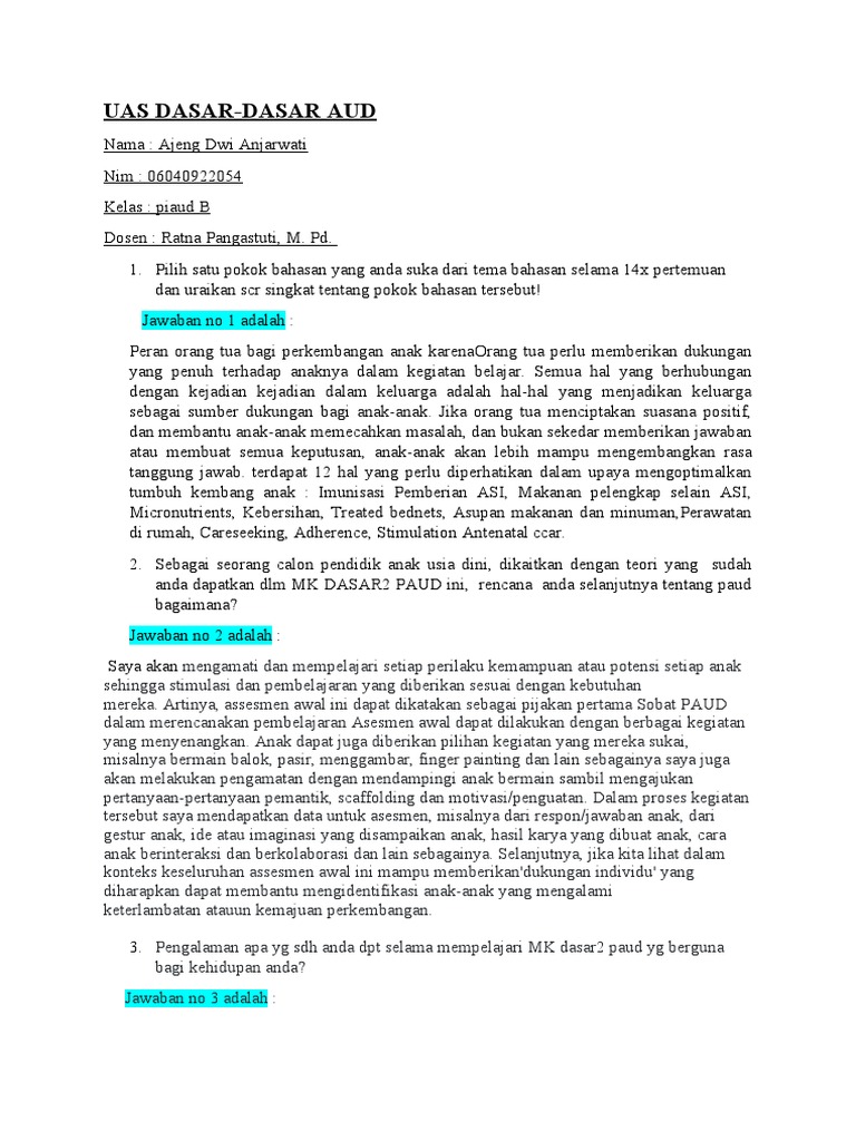 Uas Dasar-Dasar Aud | PDF