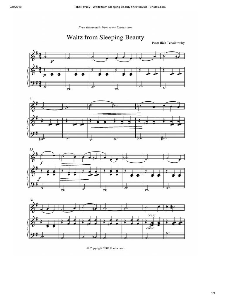 Sleeping Beauty Waltz Sheet Music | PDF | Art | Young Adult