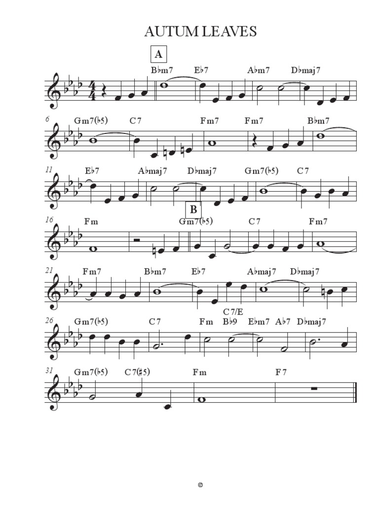 Autum Leaves FM - Score | PDF