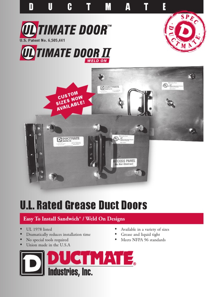 Access Doors Kitchen Hood | PDF | Duct (Flow) | Legal Liability