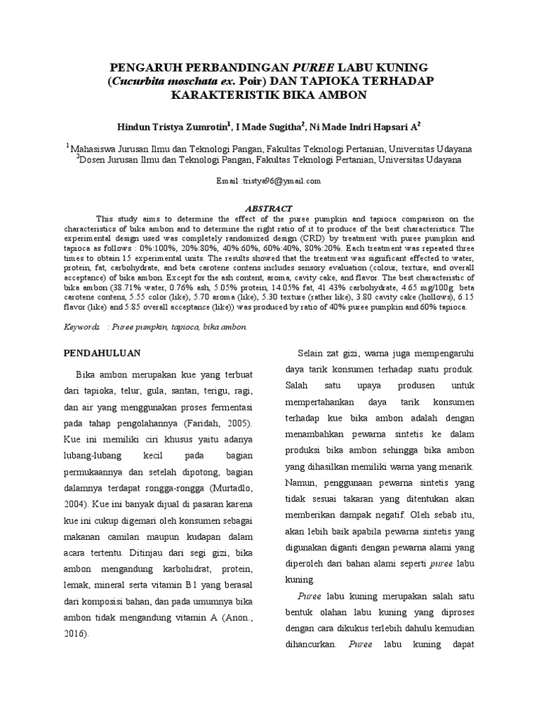 Jurnal +labu Kuning Pada Bika Ambon | PDF
