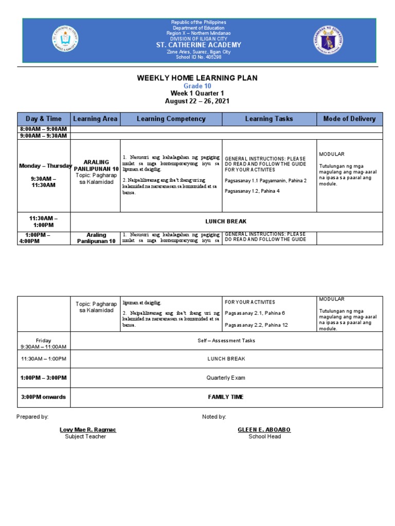 Ap-10 Learning Plan | PDF