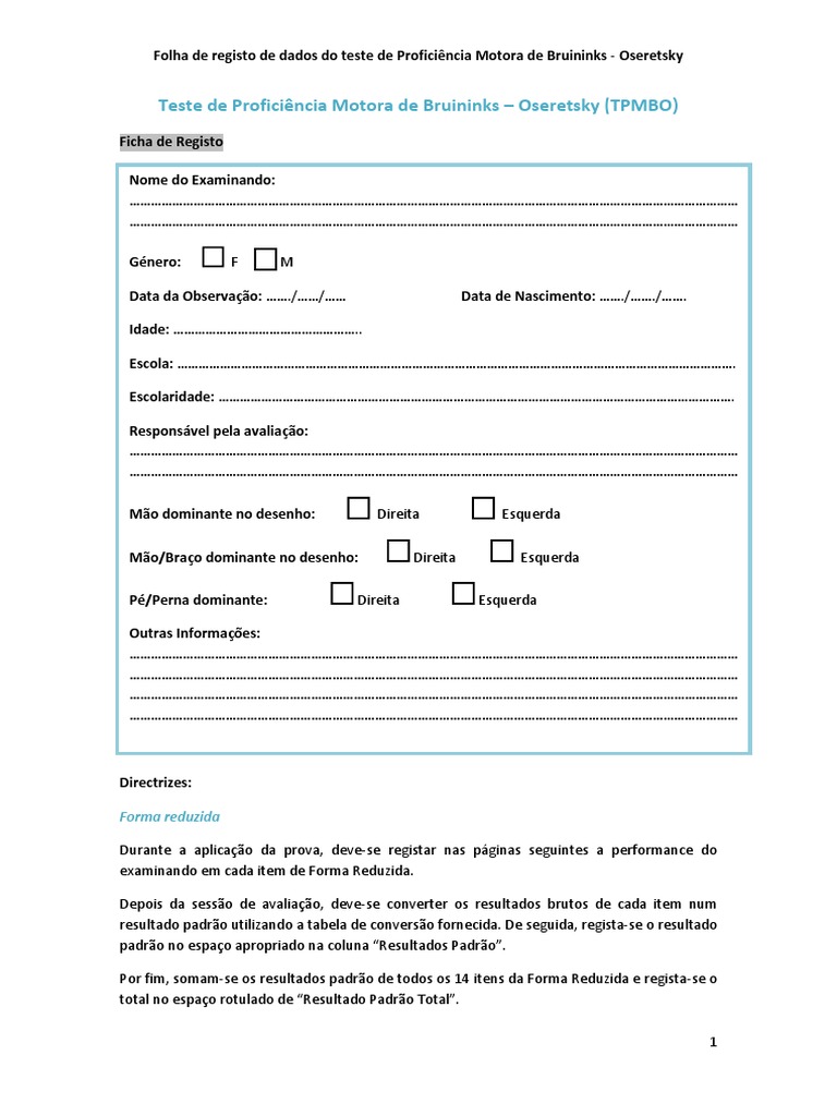 BOT2 Ficha de Registo | PDF