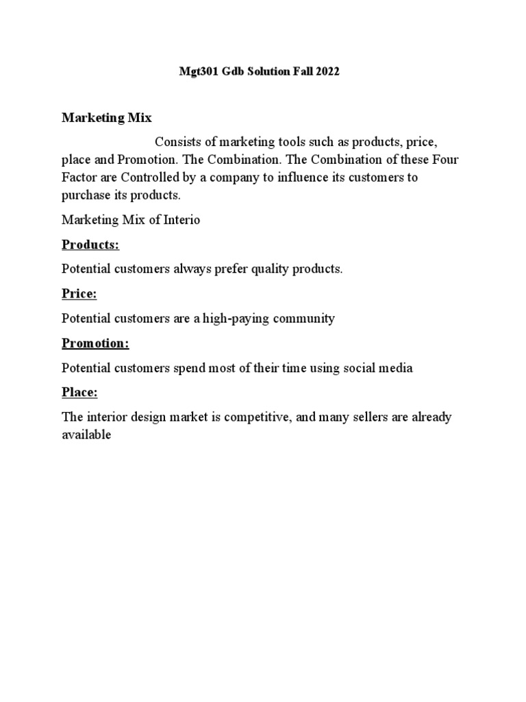 Mgt301 Gdb Solution Fall 2022 | PDF