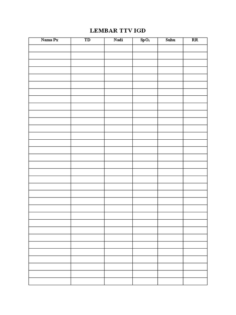 Lembar TTV Igd | PDF