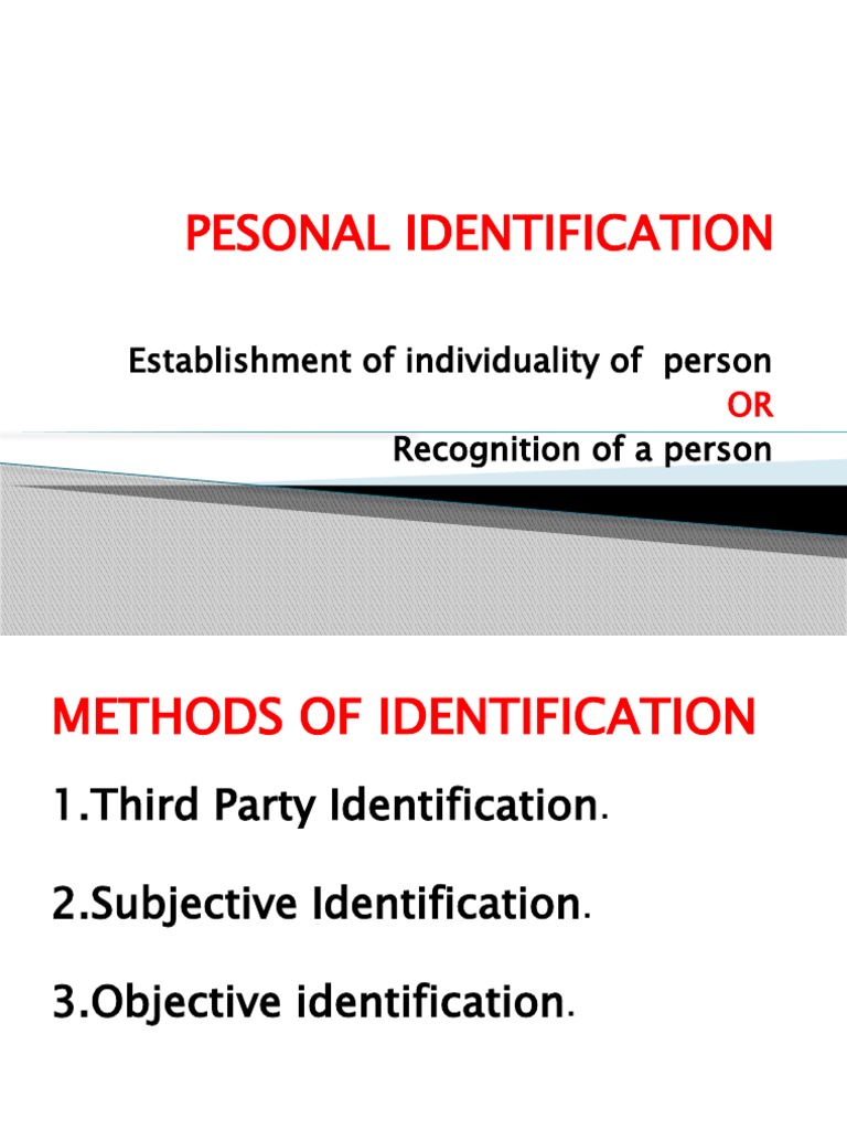 Personal Identification 1 | PDF