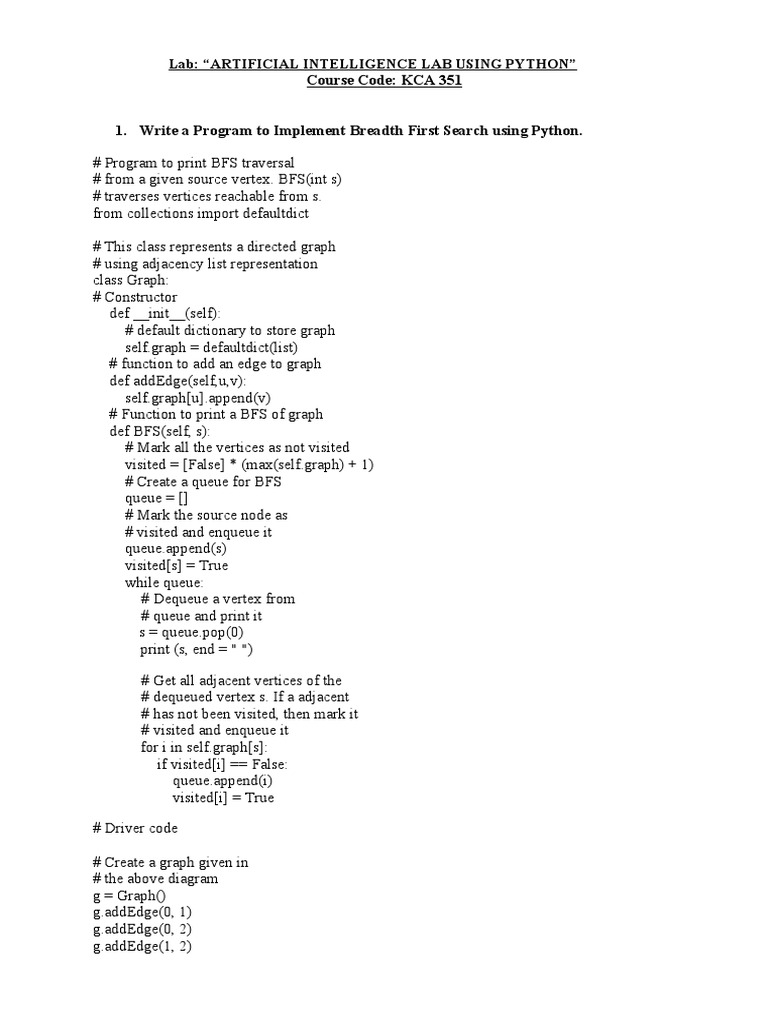 Lab Manual AI Lab VI Sem | PDF | Theoretical Computer Science | Computer Programming