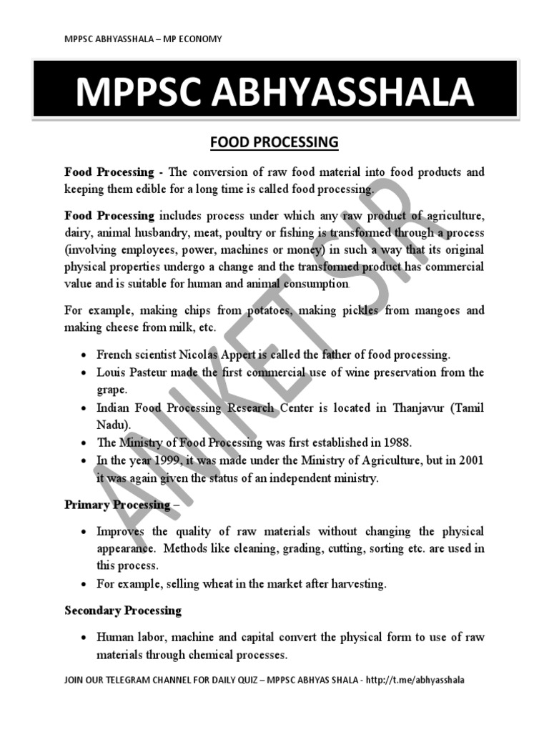 Food Processing | PDF | Foods | Drink