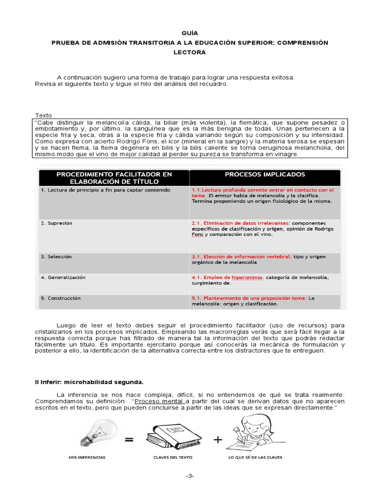 4 Medio Compresion Prueba de Transición1510 | PDF | Inferencia ...