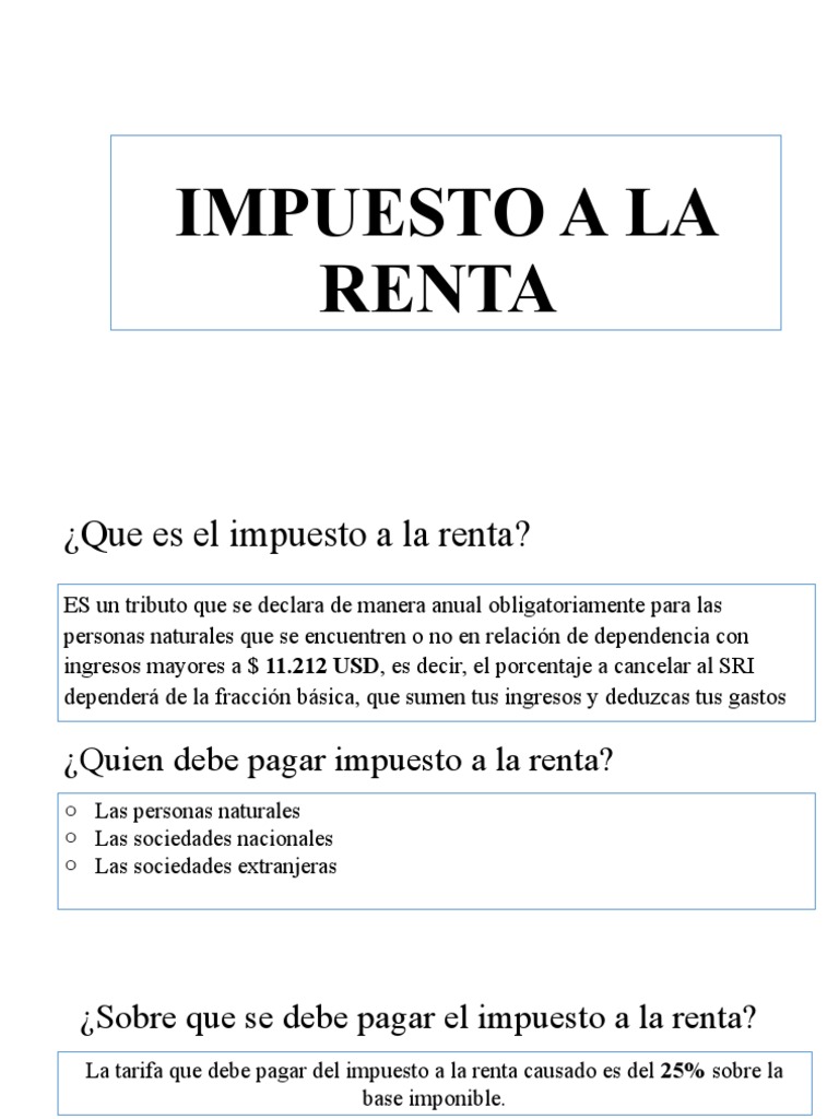 Impuesto A La Renta | PDF | Impuestos | Impuesto sobre la renta