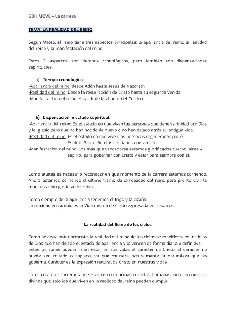 Realidad Reino GDH | PDF | Jesús | Cristo (título)