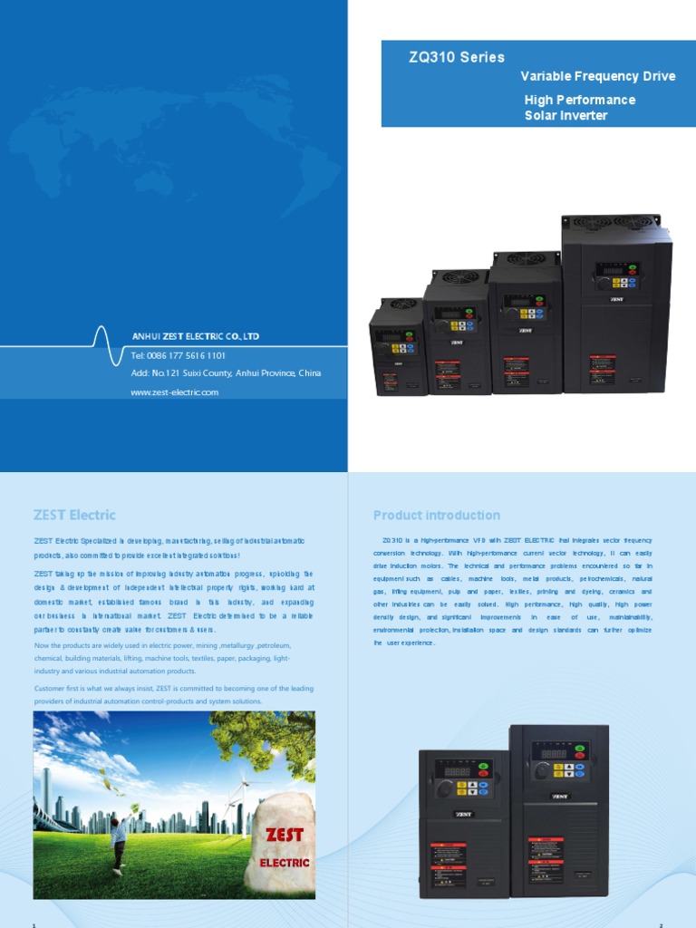ZEST-ZQ310 Series Catalog | PDF | Alternating Current | Manufactured Goods