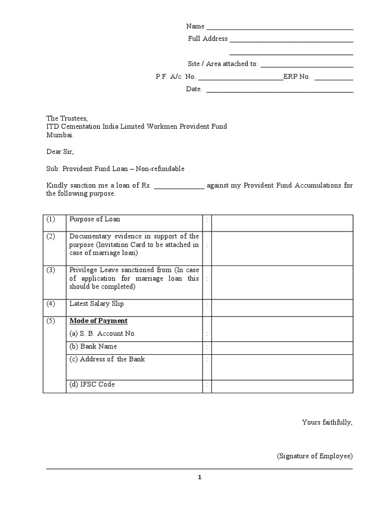 1 - 1 - 1 - 2 - PF Loan Application Form | PDF | Loans | Banks