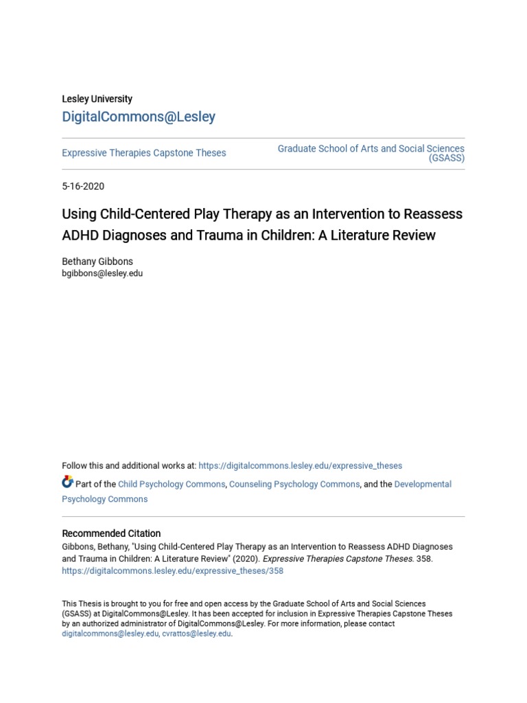 Using Child-Centered Play Therapy to Distinguish Between Trauma-Related Symptoms and a ...