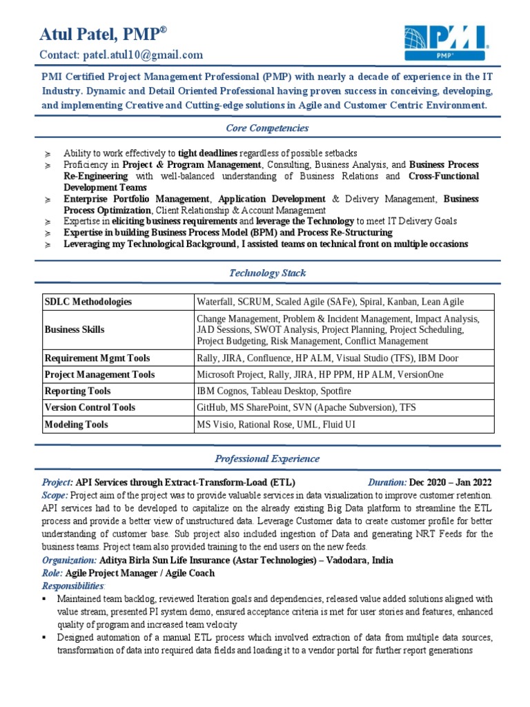 Dice Resume CV Atul Patel | PDF