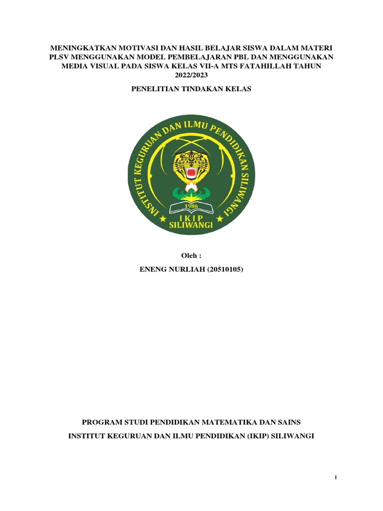 File 1 - Laporan PTK - Eneng Nurliah - 20510105 - A2 | PDF