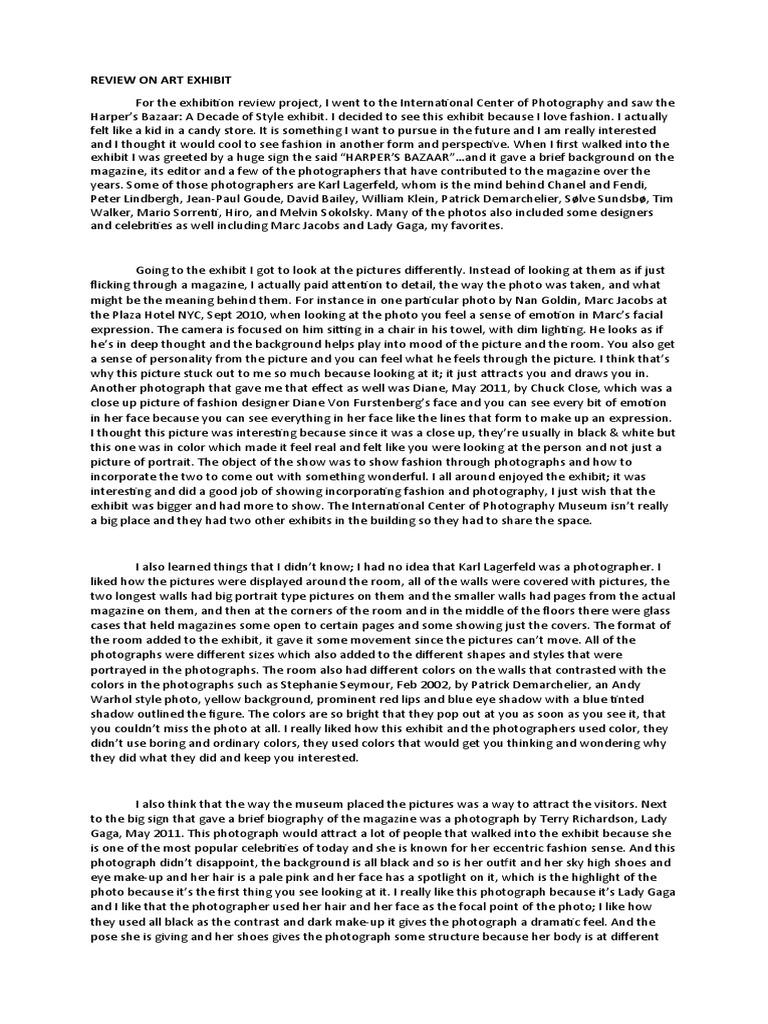 Art Exhibit Review | PDF | Festival