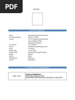 Contoh Resume (BAHASA MELAYU) - ZULHUSNI BIN MOHAMAD | PDF
