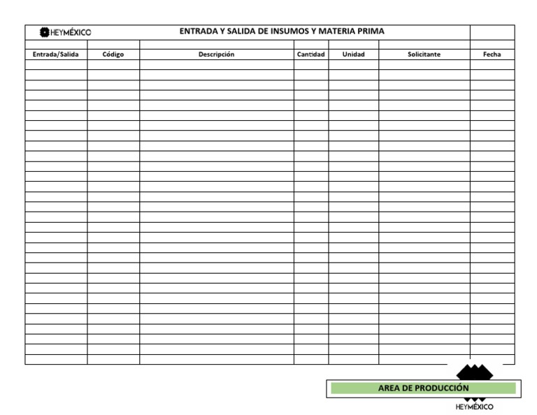Entrada y Salida de Insumos y Materia Prima | PDF