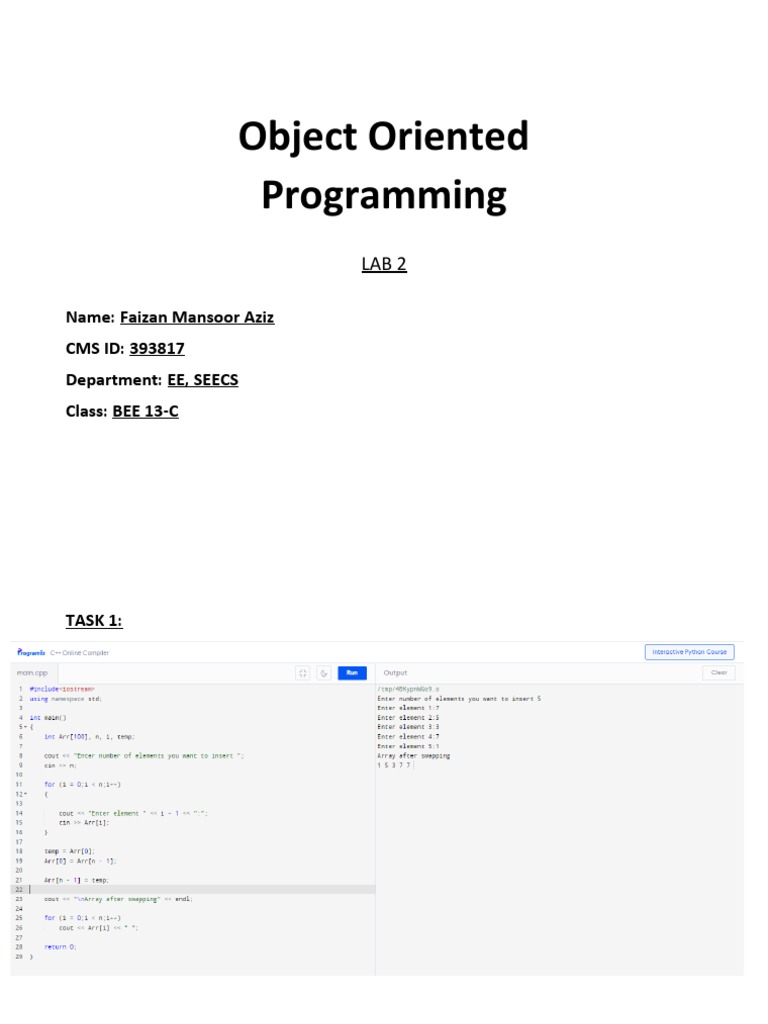 Lab 2 Oop Pdf Namespace Models Of Computation 