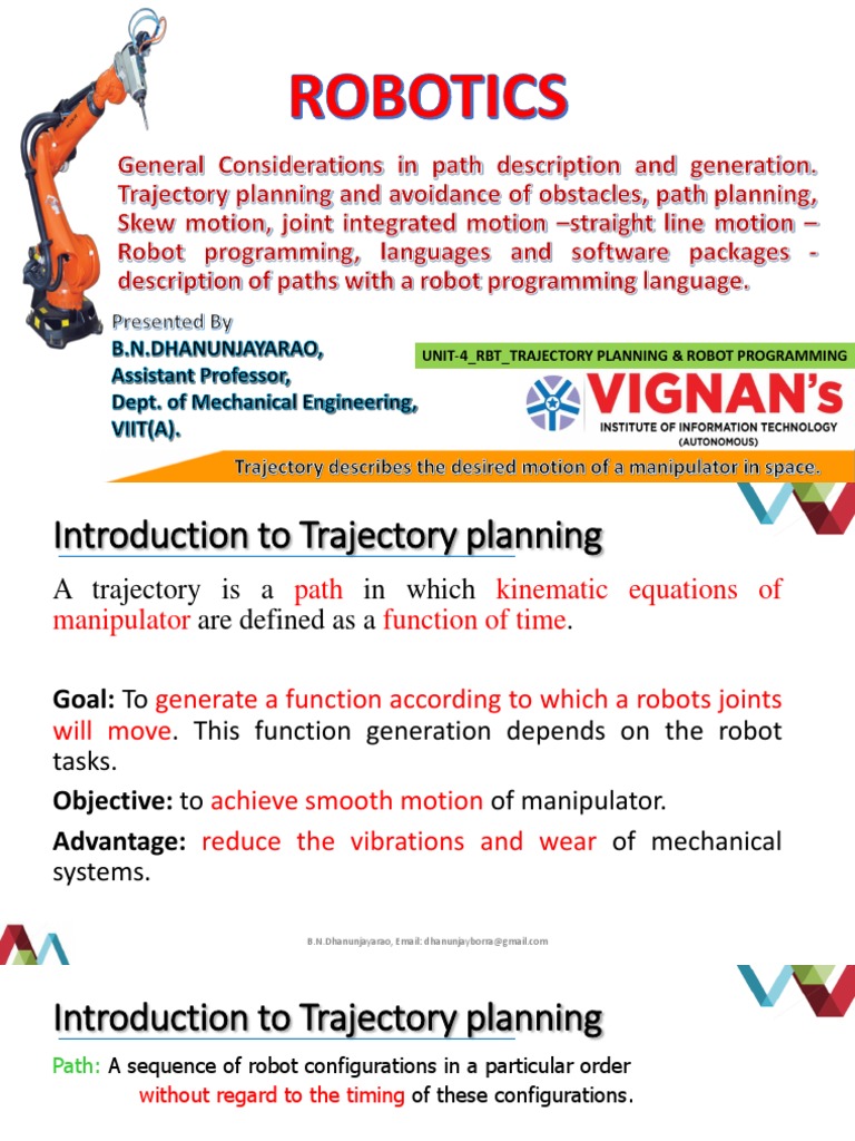 UNIT-4 Trajectory, Path Planning and Programming | PDF | Computer Programming | Simulation