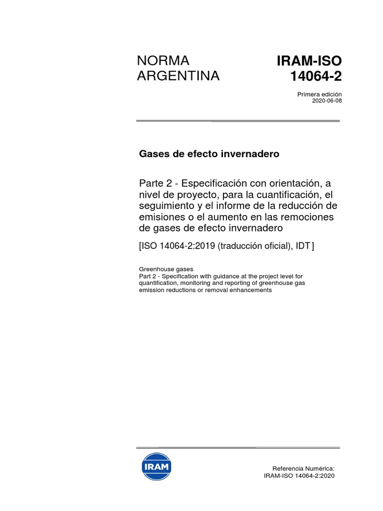Iram-Iso 14064-2 | PDF | Gases de efecto invernadero | Organización ...