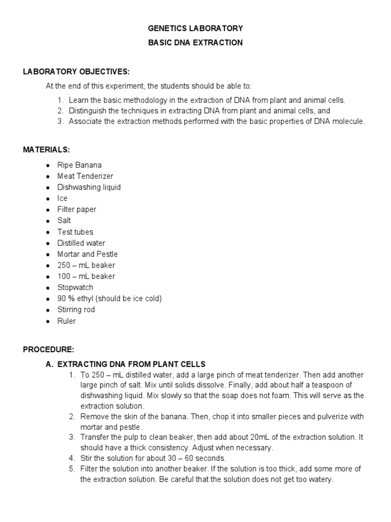 DNA Extraction | PDF | Dna | Filtration