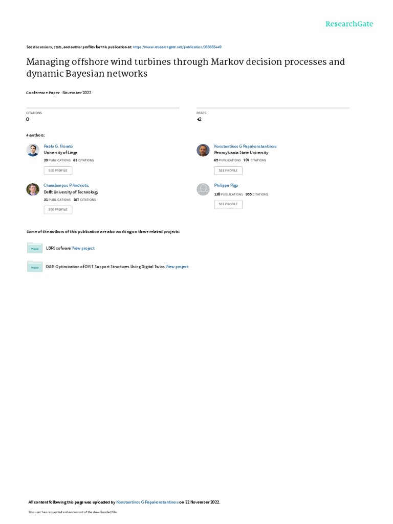 Managing Offshore Wind Turbines Through Markov Decision Processes and Dynamic Bayesian Networks ...