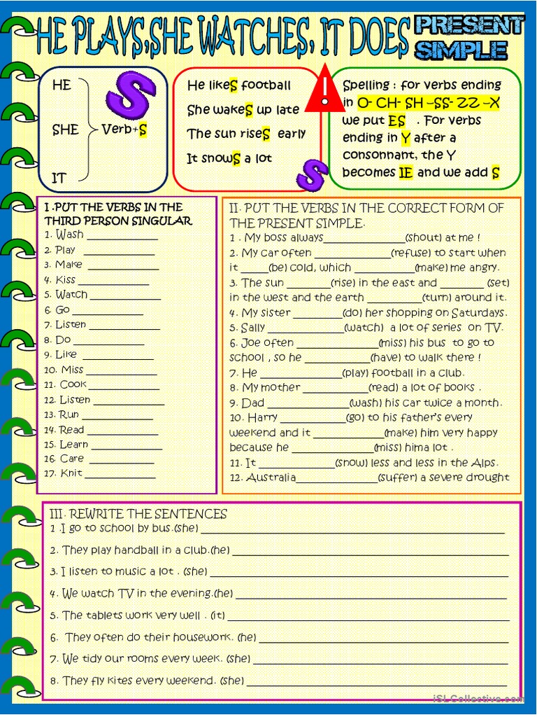 Present Simple, Third Person Singular | PDF | Language Mechanics | Linguistic Typology