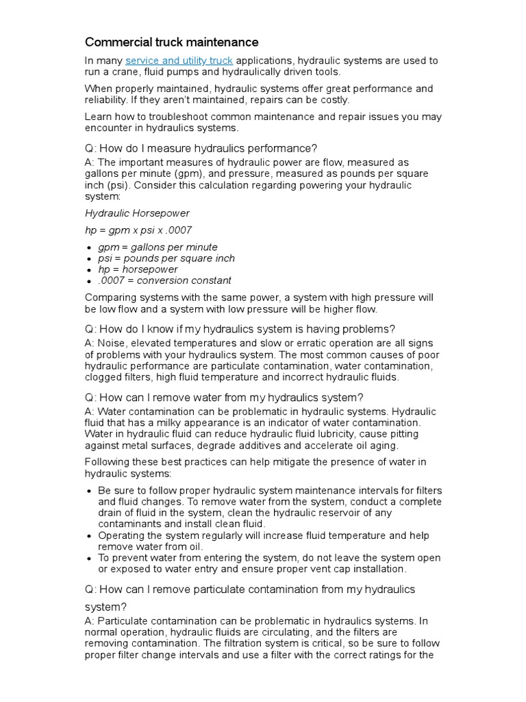 Troubleshooting Hydraulic System Issues | PDF | Valve | Pump
