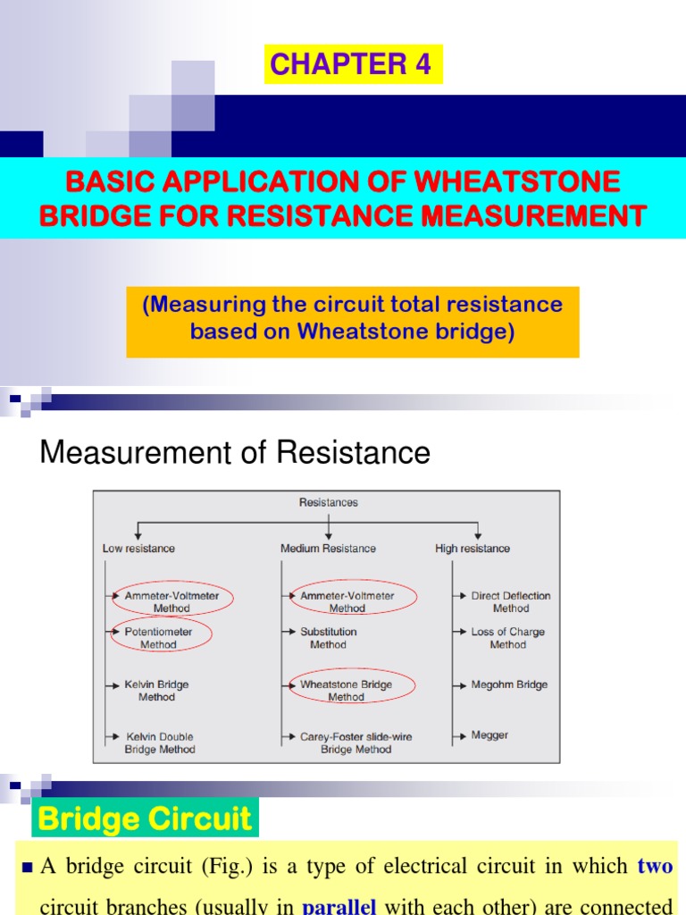 Chapter4 28wheatstonebridge 29 | PDF | Electrical Network | Resistor