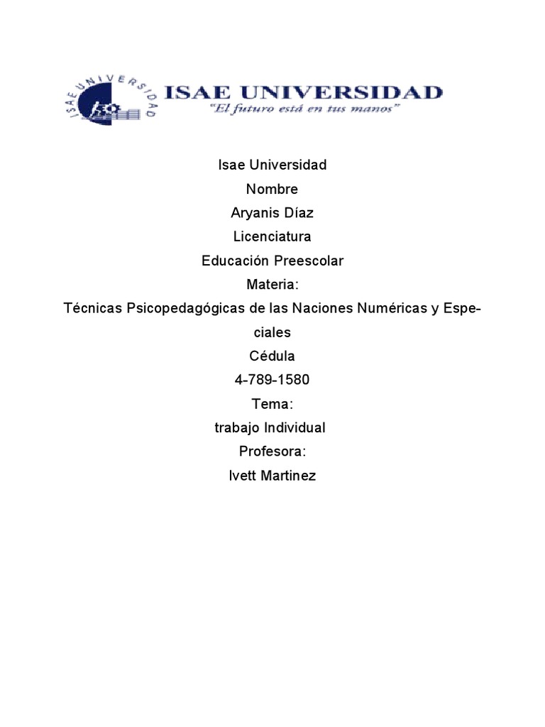 Trabajo Isae Invidual | PDF | Educación Montessori | Aprendizaje