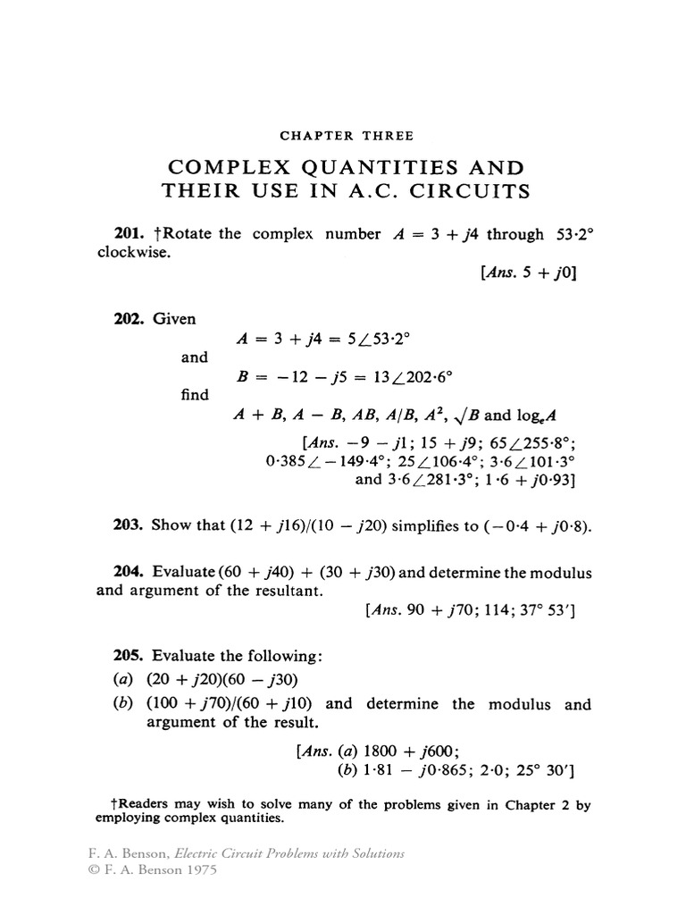 problems-A.C. Circuit Complex | PDF | Electrical Impedance | Series And Parallel Circuits