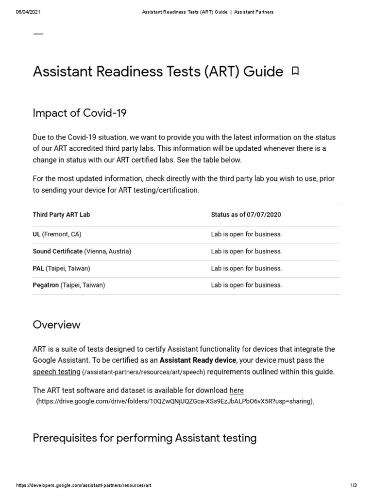 Assistant Readiness Tests (ART) Guide - Assistant Partners | PDF ...